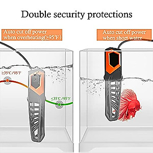 HITOP 600W Titanium Aquarium Heater - Digital Fish Heater with LED Temp Display and External Controller, for Large Fish Tank 75~180Gallon