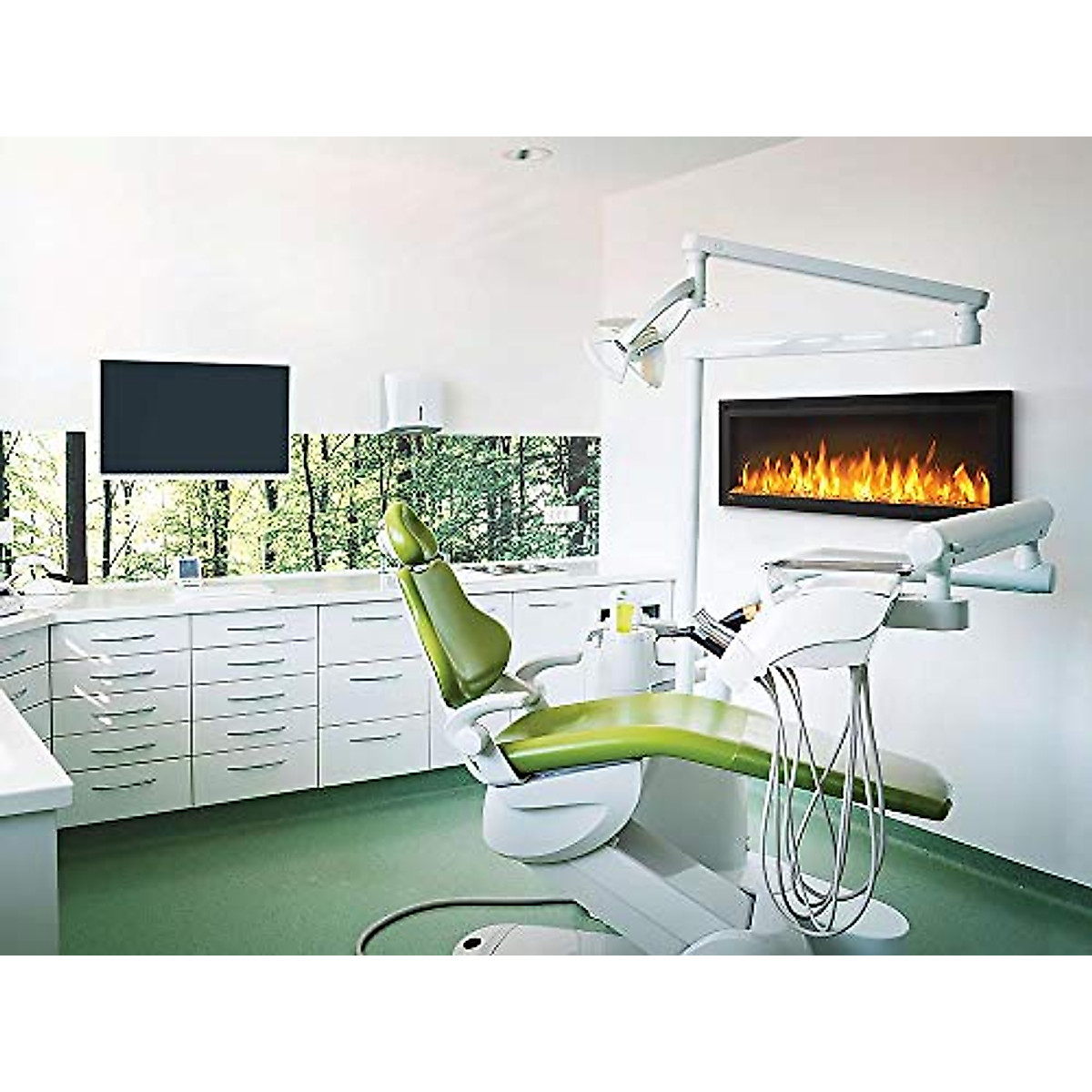 Napoleon Entice 42 - NEFL42CFH - Wall Hanging Electric Fireplace, 42-in, Black, Glass Front, Glass Crystal Ember Bed, 3 Flame Colors, Remote Included