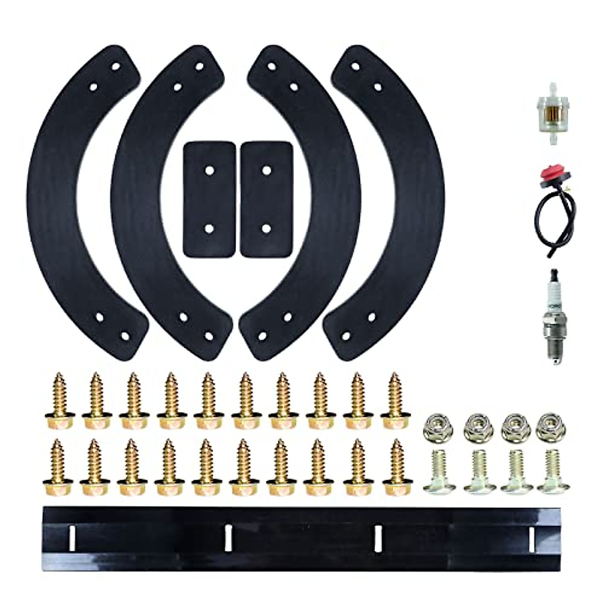 POSFLAG 753-04472 Auger Kit with 731-1033 Scraper Plate F6RTC Spark Plug Replaces MTD 735-04033, 735-04032, 731-0778, 731-0812 for Troy-Bilt Squall 210, 521, 721, 2100, 5521 21" Snow Throwers