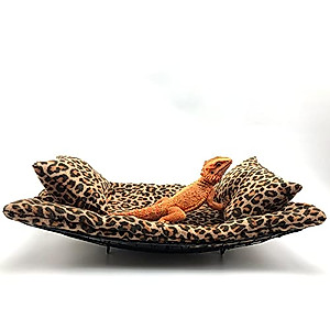 GooWell Bearded Dragon Hammock Lizard Hammock Reptile Bed with Pillow Lizard Habitat Soft and Warm Small Animal Sleeping Bag Set