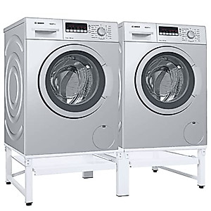 CHARMMA Washing Maching Stand,Double Washing Machine Pedestal Base Stand WithPull-Out Shelves Stand Base For Dryers, Refrigerators, Home Appliances Mini Fridge Raiser 54.7"x 27.2"x 13.2"(WxDxH)