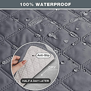 TAOCOCO Anti-Slip Recliner Sofa Cover Couch Covers for Leather Recliner Sofa, Pet Cover for Recliner Sofa, Washable Reclining Furniture Protector with Elastic Straps(3 Seater, Dark Grey)