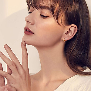 Spike Hoop Earrings Huggie Stud 14K Gold Plated Rivet Simple Earrings For Women