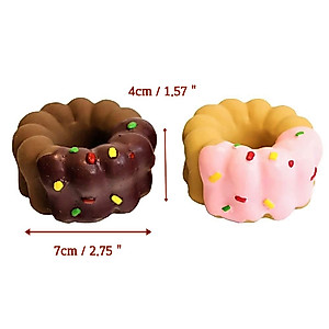 GOSUNY TOYS Latex Dog Toys (2-Pack), Cute Donut Dog Toy, Soft Latex Rubber Dog Toys, Squeaky Dog Toys for Small Dogs