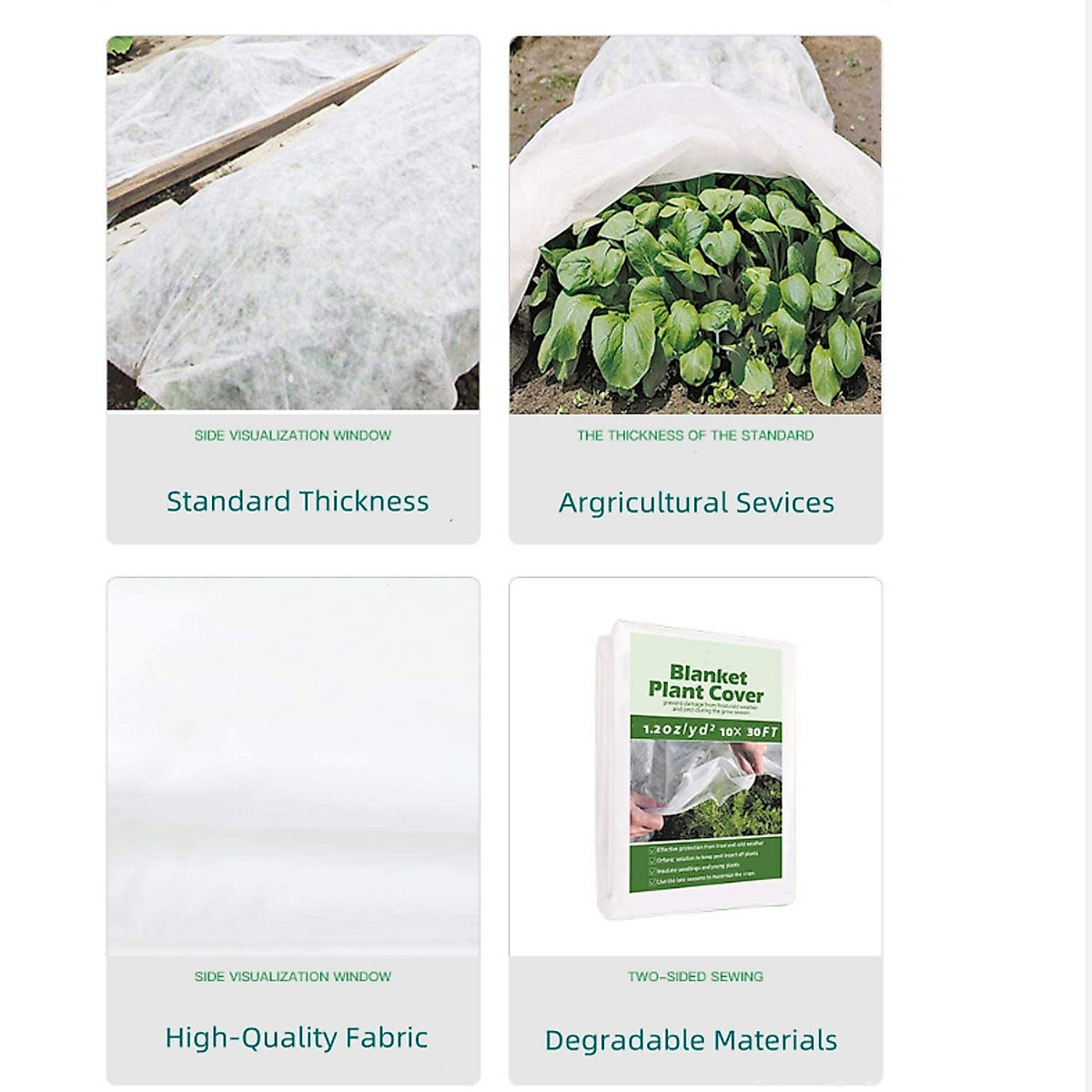 Plant Covers Freeze Protection, 1.2oz 10x30FT Frost Cloth Plant Freeze Protection, Plant Frost Blankets Covers for Outdoor Plants for Winter Cold Weather, Floating Row Cover for Vegetables