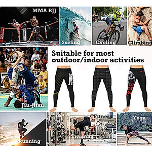 CHOO Men’s Motorcycle Skull Dry Cool Jiu Jitsu Spats Sublimated Graphics Cycling Arts Pants,M