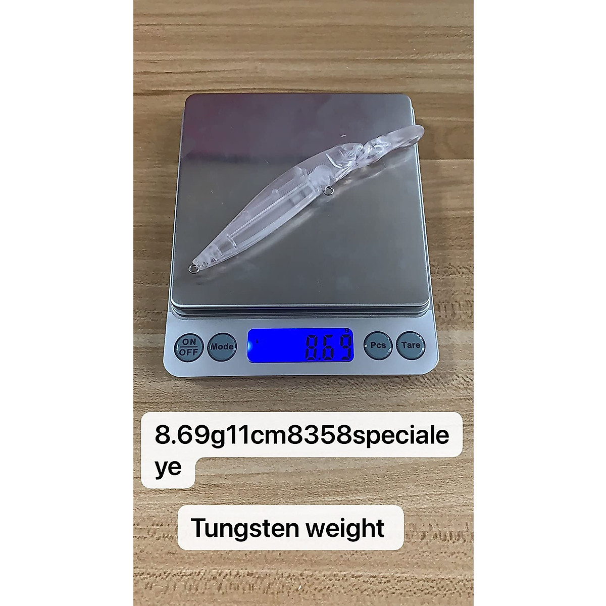 Fine Fishing Free Eye 5PCS Unpainted Lure Blanks 110mm 8.69g Tungsten Weight Crankbait Baits Simulation Blank Body Clear Hard Baits Trout Salmon Minnow Lure Popper Lures Topwater Freshwater 8358