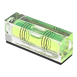 VILLCASE Magnetic Tool High Precision Mini Level Bubble Small Horizontal Bubble Three Line Horizontal Pearl Level Magnetometer (52 * 18 * 15mm Green magnetism 1PCS) Magnetic Tools