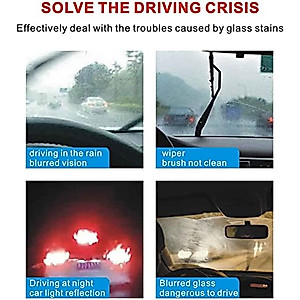 2Pack Glass Film Removal Cream,Car Glass Oil Film Cleaner, Car Windshield Oil Film Cleaner, Glass Stripper Water Spot Remover with Sponge and Towel for Car & Home Bathroom Glass