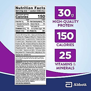 Ensure Max Protein Nutrition Shake with 30g of Protein, 1g of Sugar, High Protein Shake, French Vanilla, 11 fl oz (Pack of 12)