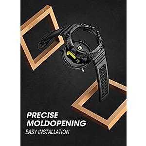 SUPCASE Unicorn Beetle Pro Series Rugged Protective Case with Strap Band for Galaxy Watch 5 44mm (2022) / Galaxy Watch 4 44mm (2021), (Black)