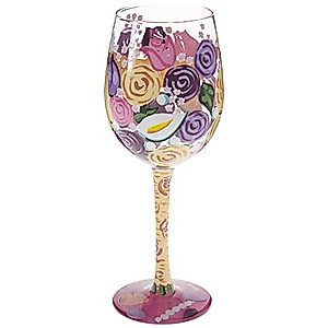 Lolita Mother of the Bride Artisan Made Hand Painted Wine Glass