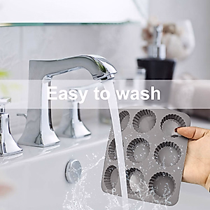 Palksky Chocolate Almond Peanut Butter Cup Mold - (3PCS) 9 Cup Bite Size Fat Bombs Snack Baking Pan/Mini Silicone Cookie Candy Mold for Brownie, Jello, truffle