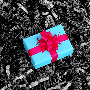 Mighty Gadget (R) 1/2 LB Black Crinkle Cut Paper Shred Filler for Gift Wrapping & Basket Filling