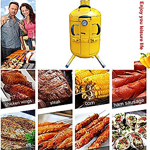 NEWCES Safety Certification Portable Charcoal Barbecues BBQ Grill w/Cooking Grates & Adjustable Vent Barbecue Hanging Stove Family Garden Outdoor Cooking Hiking Picnics Camping Barbecue Party