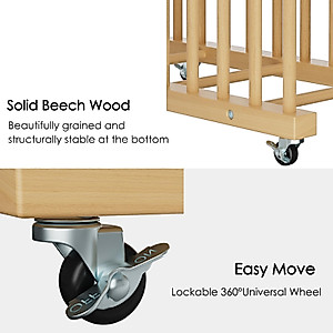 Art Storage Rack with Caster Wheels Art Drying Rack Wood Storage Stand for Canvas Storage, Drawing Board Storage Rack, Printed Matter, Paper Pad for Art Studio, Gallery, Artworks