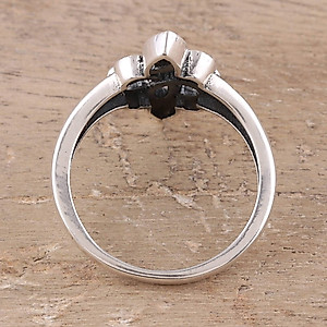 NOVICA Artisan Handmade Sterling Silver Cocktail Ring Loop Pattern from India No Stone [ring Front 0.8 in L x 0.7 in W x 0.1 in H Band Width 2 mm W] ' Majestic Loop'