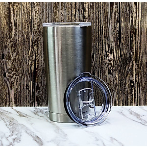 Coaches World Tumbler Lid for 20 Oz Yeti Rambler, Old Style RTIC, Ozark Trails and more Cooler Cup, Sliding, Sealed, Splash Proof, and Straw Friendly (20 oz 2 Pack), Clear