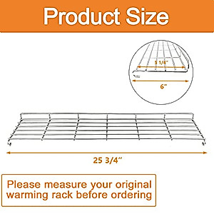 Hisencn 66044 Warming Rack for Weber Genesis II 300 Grill Parts, Genesis II E-310/E-315, II E-330/E-335, II S-310/S-335 Gas Grills, 25'' Warming Rack for Weber Genesis II 300 Grill Replacement Parts