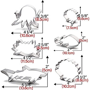 TINGSING Cookie Cutters 13-Piece Under The Sea Cookie Cutter Set with Recipe Booklet, Shark, Whale, Fish, Mermaid Tail, Sea Turtle