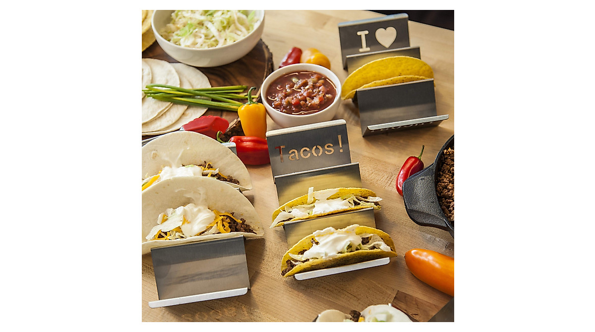 KITCHENATICS Stainless Steel Taco Holder Set - Perfect for Parties