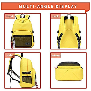 mygreen Unisex Classic Water Resistant School Rucksack Travel Backpack 14Inch Laptop Army Green