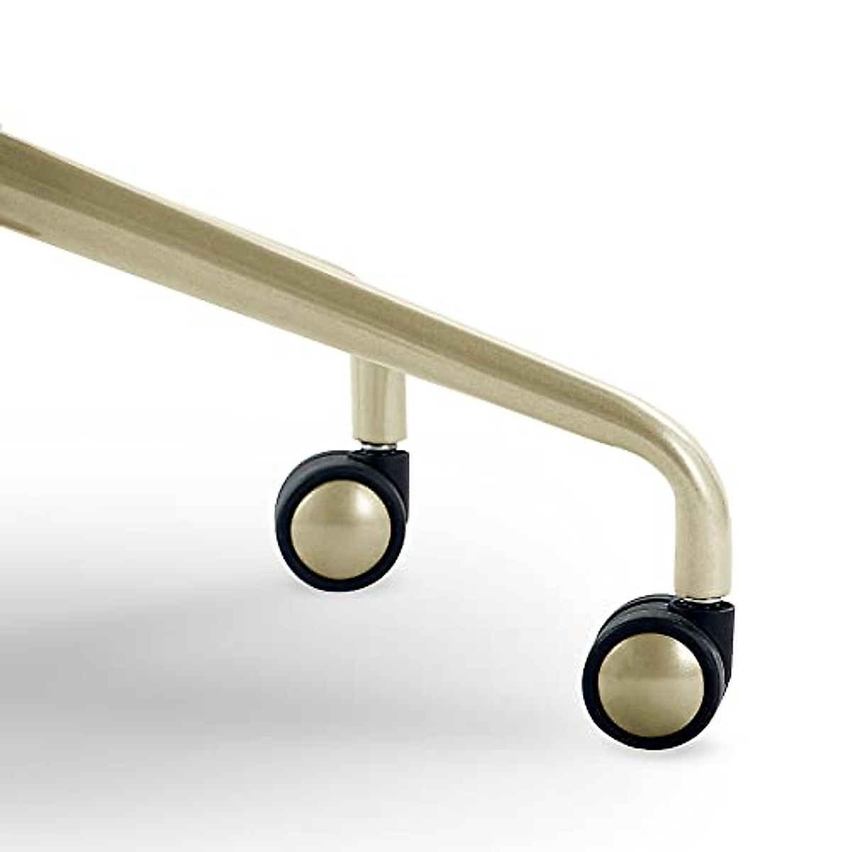 Elle Decor Giselle Modern Home Office Desk Chair, High Back Adjustable Computer Chair with Gold Arms, Base and Wheels, Velvet Fabric, Cream