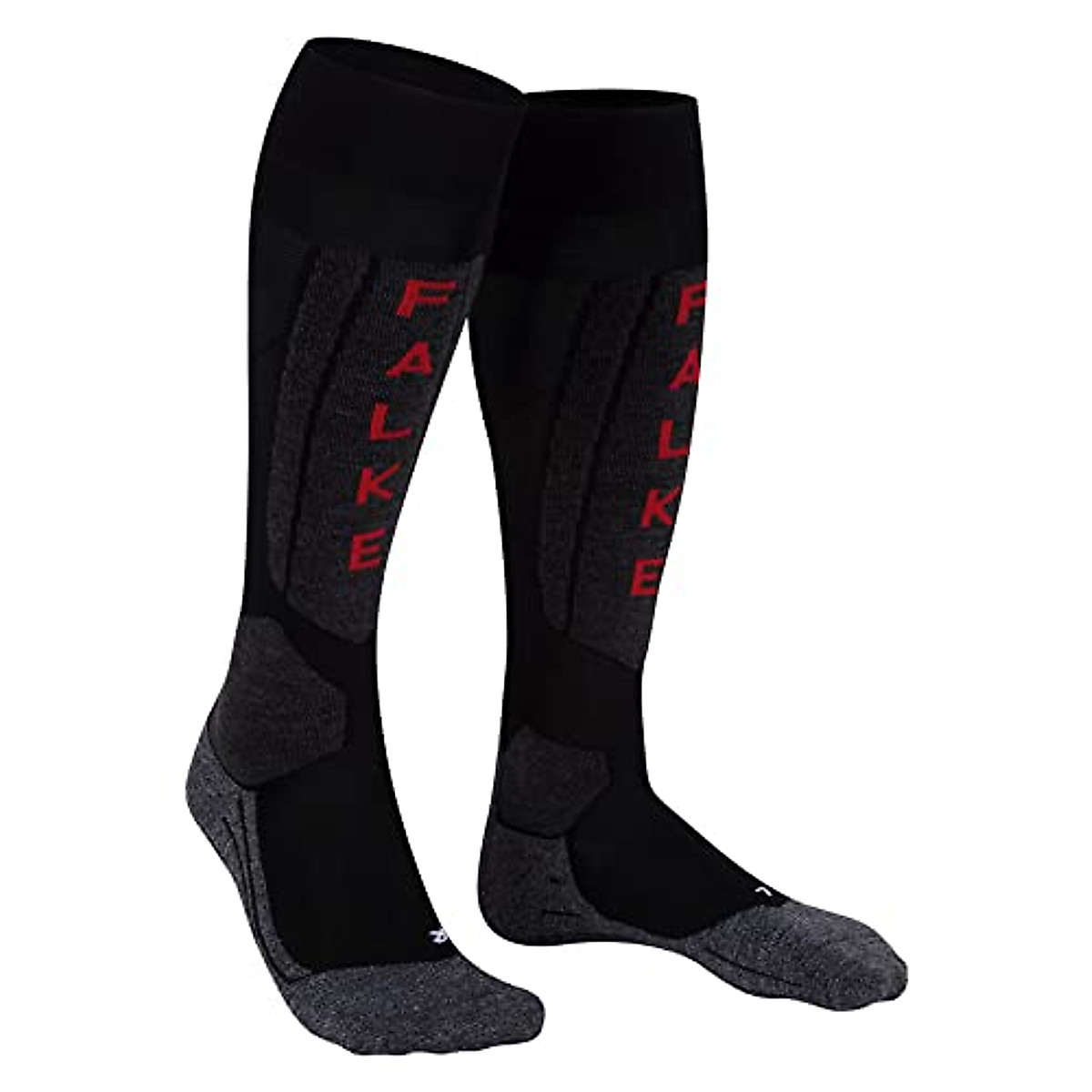 FALKE Women's SK5 Expert Ski Socks, Knee High, Ultra Light Cushion, Winter Athletic Sock, Breathable Quick Dry, Silk, Black (Black-Mix 3010), 9.5-10.5, 1 Pair