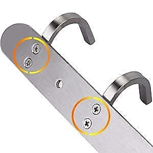 Sagmoc Coat Hook Rack Brushed Nickel 8-Inch Coat&Towel Hook Rail Wall Mounted with 3 Hooks, Durable Wall Hangers for Bedroom, Bathroom, Foyer, Hallway (SUS304 Stainless Steel)