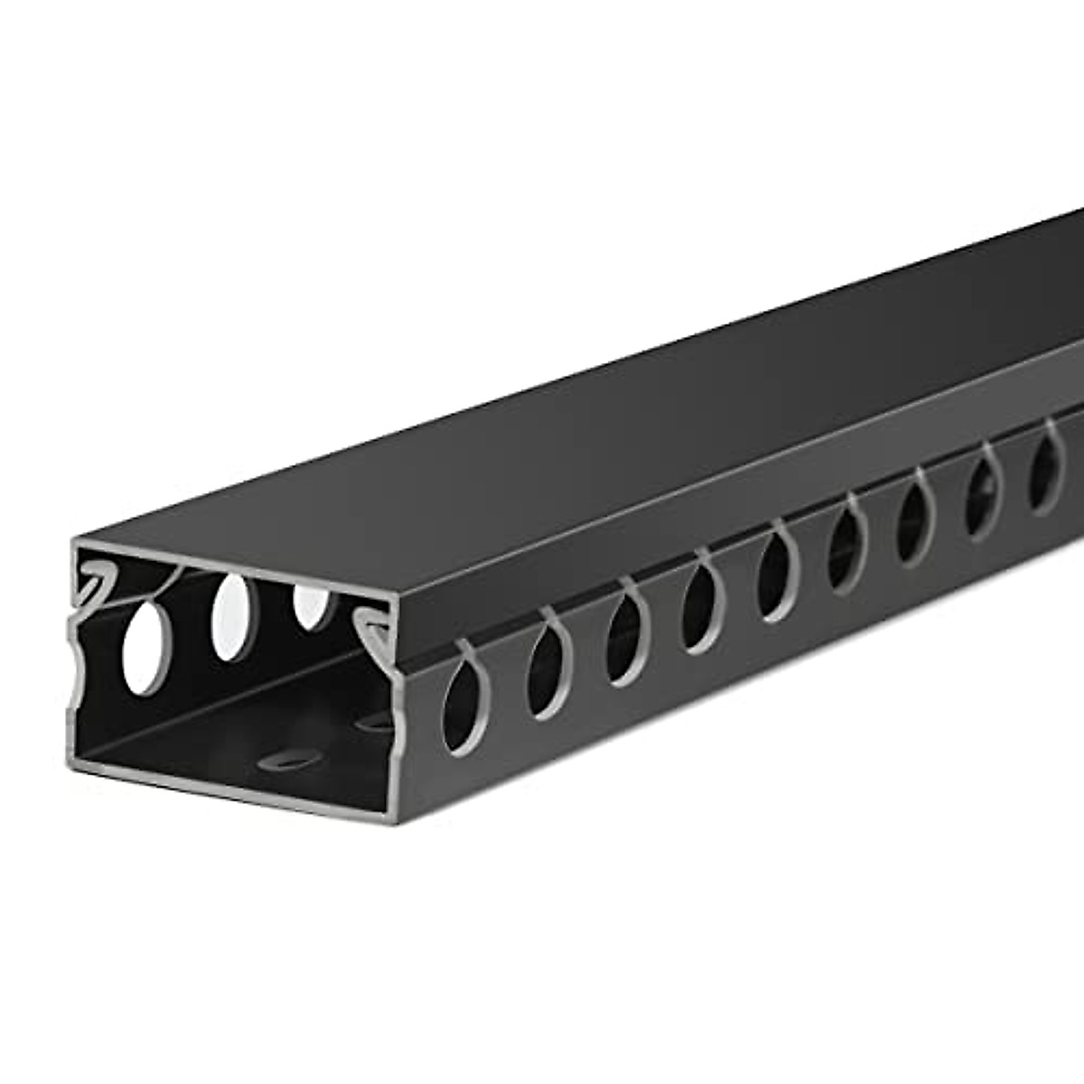 ZhiYo Cable Raceway 156in(4xL39in), Server Rack Cable Management Under Desk Cord Organizer, Electrical Safe PVC Cable Channel Open Slot Wire Raceway for Network/PC/TVs, Wire Duct W1.6 x H1in Black