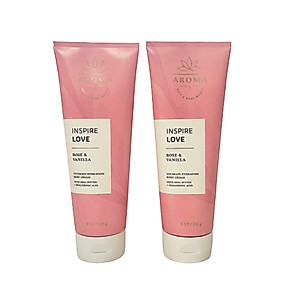 Bath and Body Works Aromatherapy Love Rose Vanilla Ultimate Hydration Body Cream 8 Oz. 2 Pack (Rose Vanilla)