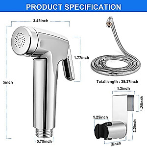 Boonny Bidet Sprayer for Toilet, Handheld Toilet Bidet Sprayer, Hand Held Bidet Sprayer for Toilet, Bathroom, Cloth Diaper, Toilet Jet Spray Set (3sets, Bidet Nozzles with Hose and Holder)