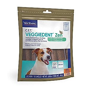 Virbac C.E.T.VEGGIEDENT Zen Tartar Control Chews for Dogs - Small