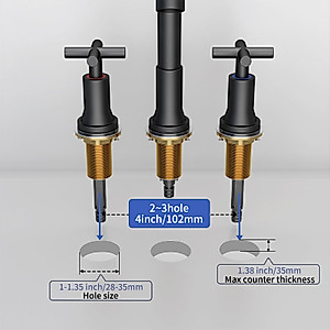 Widespread Bathroom Faucets for Sink 3 Hole Matte Black,Bathroom Sink Faucet with 360° Swivel Spout 8 Inch Bathroom Faucet for Bathroom Sink