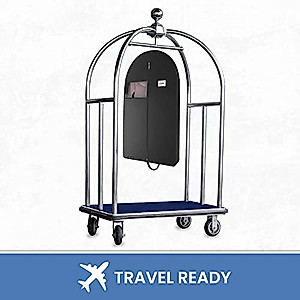 Black Garment Bag for Travel and Storage, with Zipper and Eye-Hole, Carry Handles for Suits Tuxedos Dresses Coats 26 inch x 42 inch x 5 inch