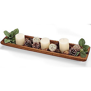 Uziass Wooden Dough Bowls, 27.75” Hand Carved Large Wood Dough Bowls Rustic Wood Decorative Bowl Farmhouse Wood Bowl for Dining Table Centerpiece Living Room Coffee Table Countertop Home Kitchen Decor