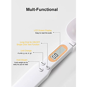 Digital Spoon Scale Electronic Measuring Spoon for Food, Spice High Precision with LCD Display Weights up to 500g (USB Charging)
