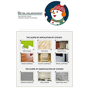 YULOONG Christmas Windows Static Stickers Colorful Clings Removable Vinyl Santa Claus Christmas Tree Snowman Snowflake Deer DIY Wall Window Door Mural Showcase Decal Sticker