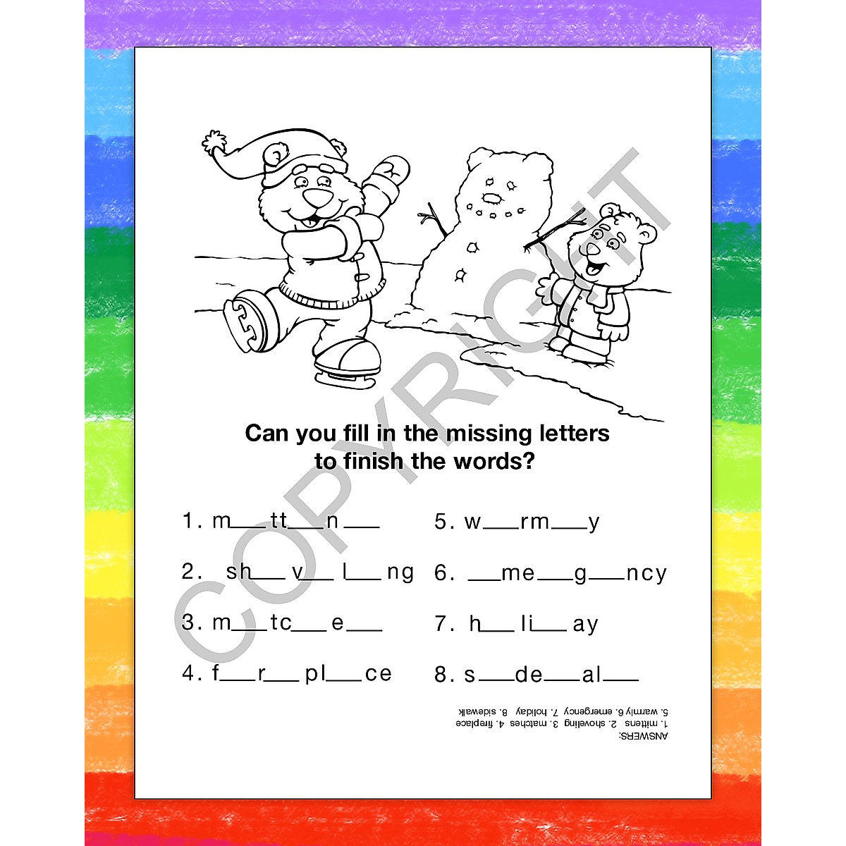 ZOCO - Make Winters & Holidays Safe - Coloring Books (25 Bulk Pack, Without Crayons) - Stocking Stuffers, Toys, Holiday, Christmas Party Favors, Puzzles, Word Search, Activities for Kids