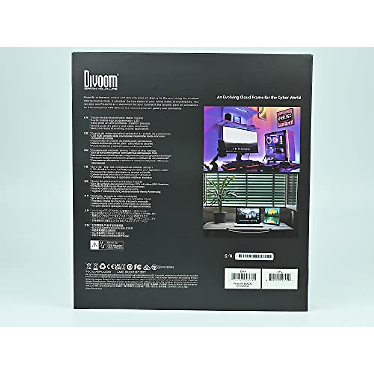 Divoom Pixoo-64 - WiFi Pixel Cloud Digital Frame with APP Control,64 X 64 LED Panel Display Frame for Gaming Room Decoration/Social Media Fans Counter