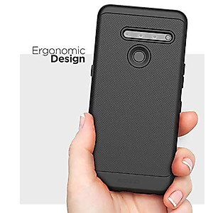 Encased LG V50 ThinQ Case (Thin Armor) Slim Fit Flexible Grip Phone Cover - Black