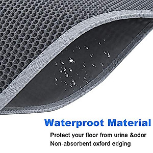 Cat Litter Mat Litter Trapping Mat, 30" X 24" Inch Honeycomb Double Layer Design Waterproof Urine Proof Trapper Mat for Litter Boxes, Large Size Easy Clean Scatter Control