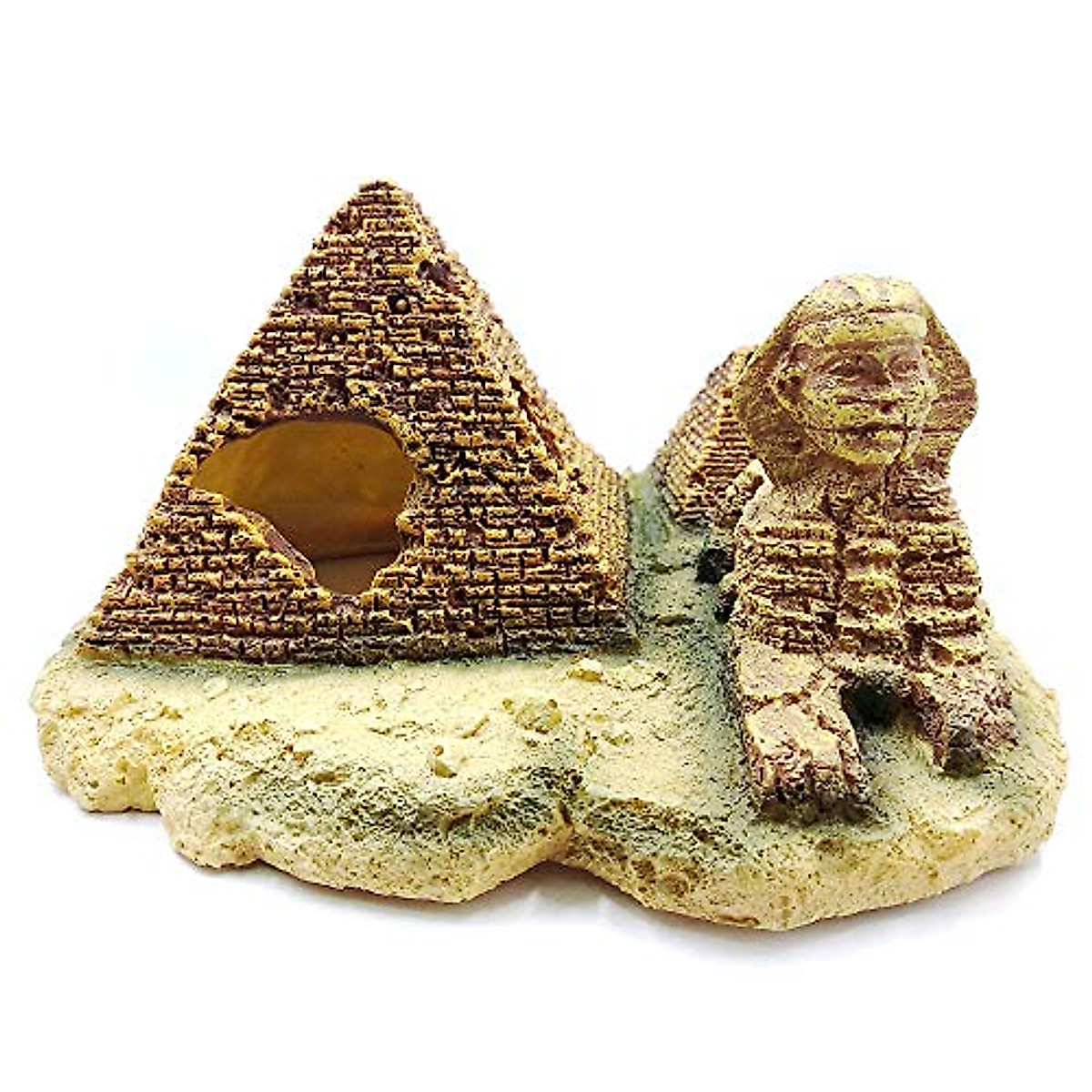 M2cbridge Aquarium Decor Castle Fish Tank Decoration Stands Egyptian Pyramid Rockery Hiding Cave Tree House Hideout (Egyptian Pyramid)