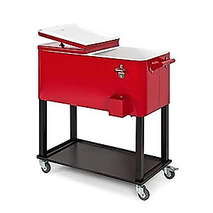 Hysbame Grey Cooler Cover Universal Waterproof Durable Rolling Cooler Patio ，Fits Most 80 Quart Rolling Cooler Cart Cover, Outdoor Beverage Cart, Patio Ice Chest Protective Covers