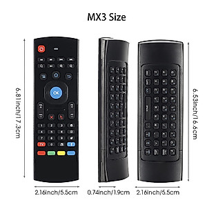 CHUNGHOP MX3 Voice Air Mouse Mini Keyboard Wireless Remote, 2.4G Multifunctional Fly Mouse with Motion Sensing Game Handle for 3-Gsensor HTPC Mini PC PS3/4 Xbox 360 and Android Smart TV Box 3-Gyro