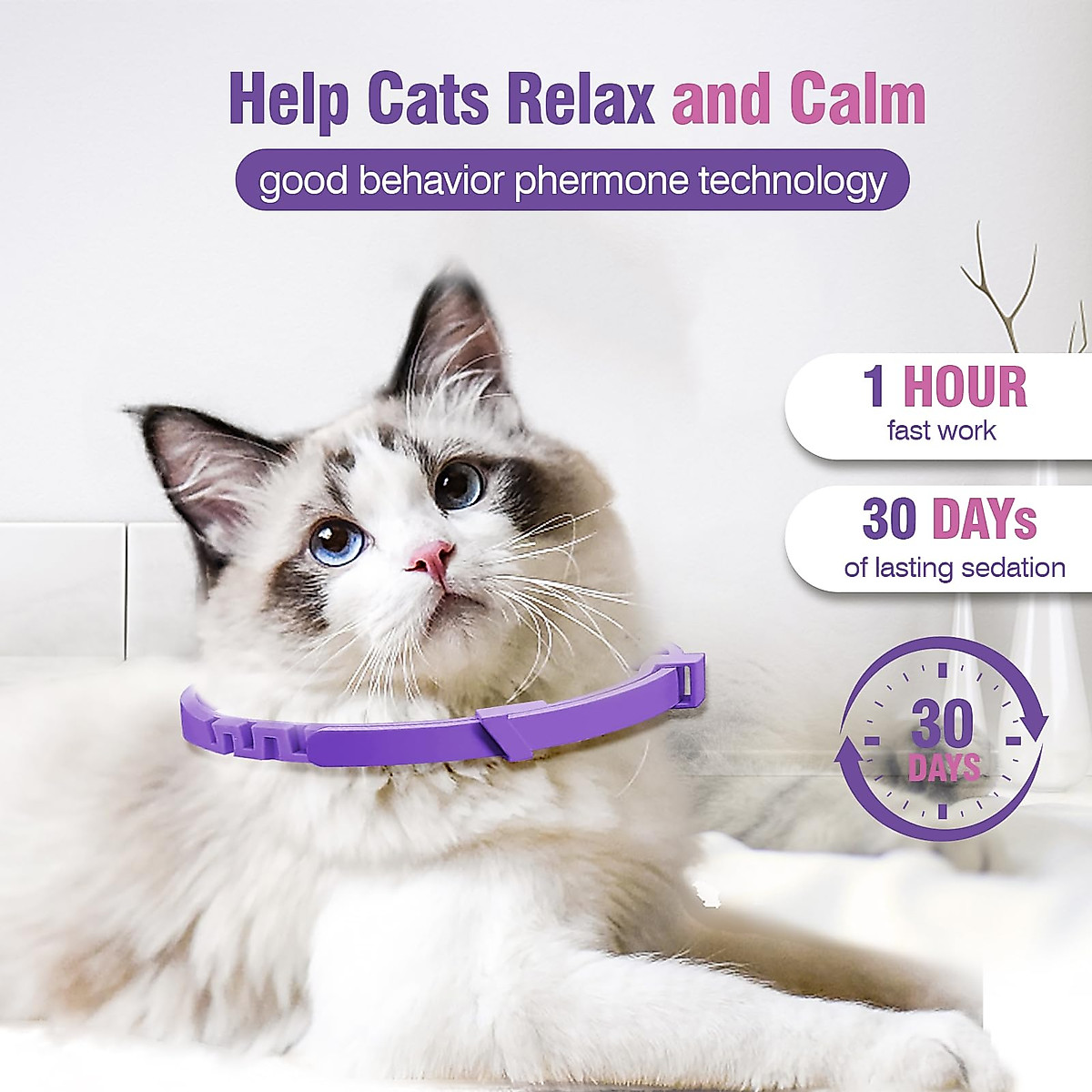 Cat Calming Collar Calming Collar for Cats 3 Pack Calming Cat Collar Relieve Stress and Anxiety Calming Collar Relax Cat Pheromone Collar Suitable for Small Medium and Large Cats Calming Cat Collars