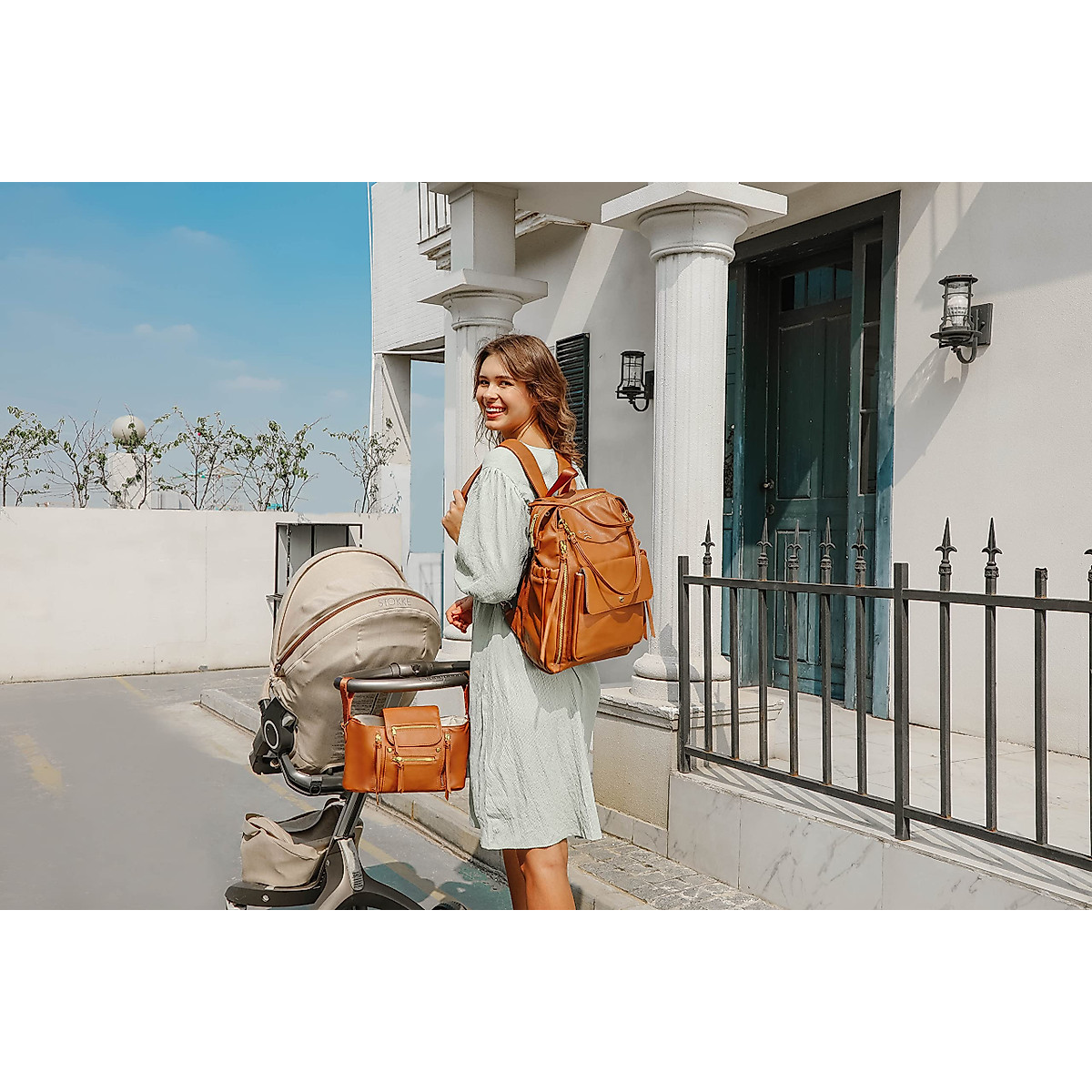 miss fong Diaper Bag Backpack, Baby Diaper Bag with in Bag Organizer.(Regular + Mini)