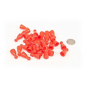 Plastic Pawns: Set of 36 Red Color Board Game Playing Pieces (Chess & Sorry Replacement Halma Pawn Markers, Colored School Classroom Supplies, Arts & Crafts Projects)