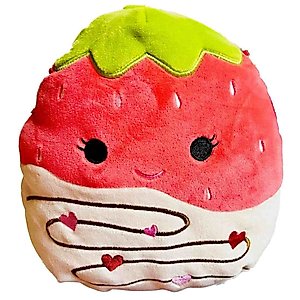 Squishmallows 8-Inch Plush - Join The 2023 Valentine's Day Squad Stuffed Animal Toys (Scarlet (White Choc. Dipped Strawberry))