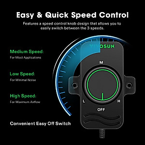 VIVOSUN Inline Booster Duct Fan 6” 275 CFM with Speed Controller, HVAC Exhaust Ventilation Fan with Low Noise for Basements, Bathrooms, Kitchens, Attics, Grow Tents